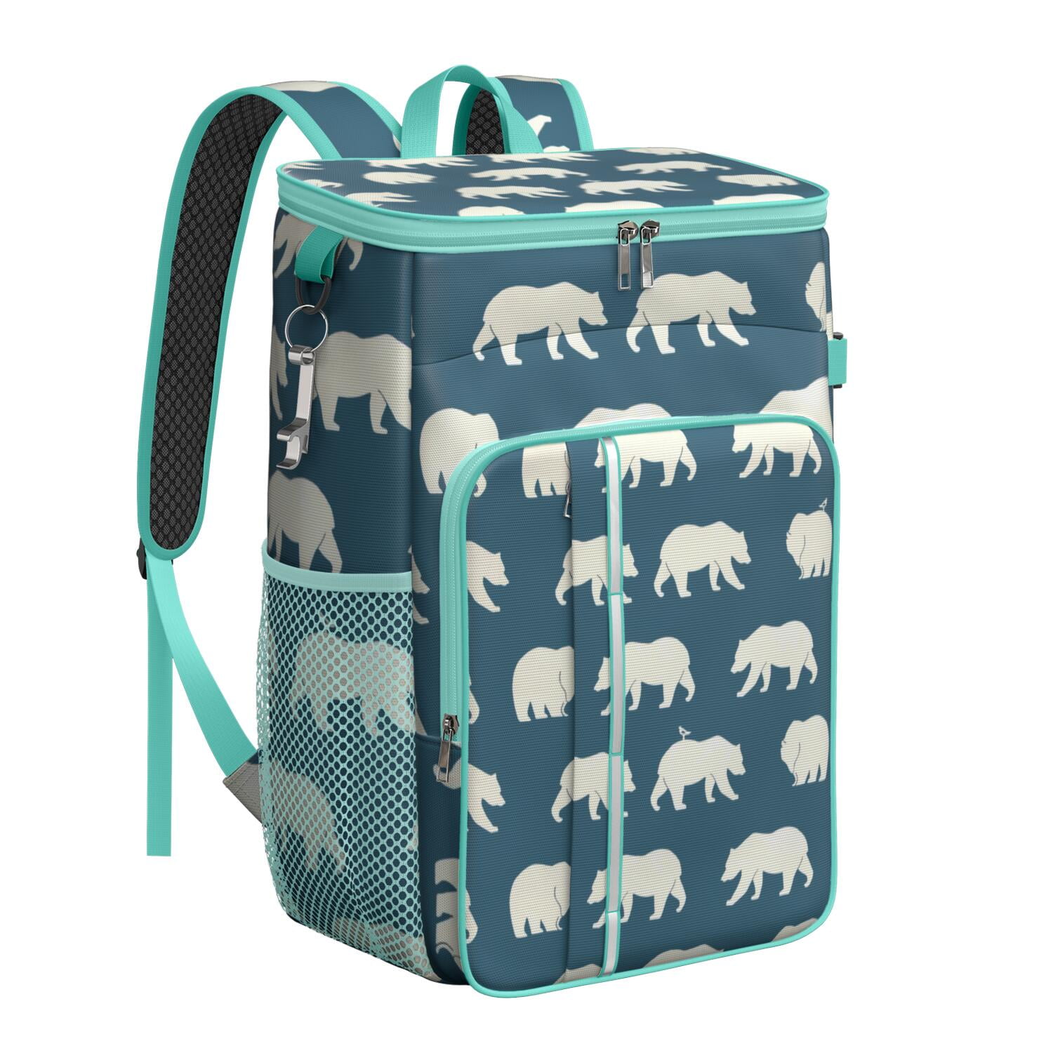 Polar Bear and Forest Design Backpack Cooler, Leakproof Insulated ...