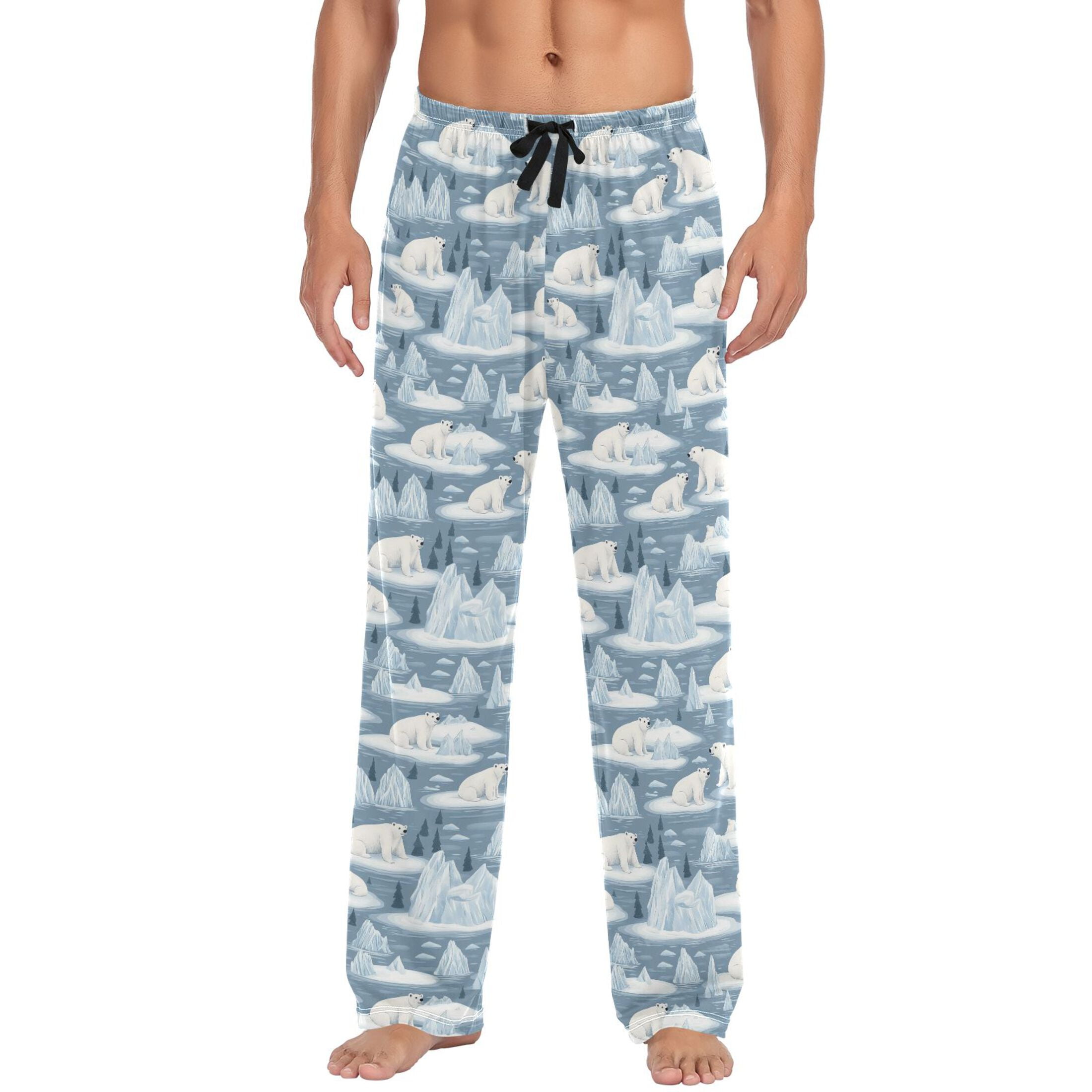 Polar Bear and Glacier Patterns Mens Pajama Pant Sleep and Lounge ...
