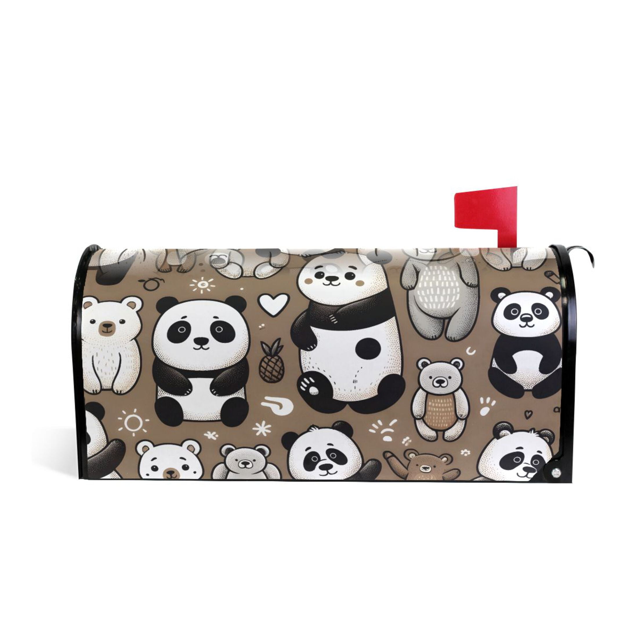 Polar Bear and Panda Magnetic Mailbox Covers 21" X 18" Post Letter Box ...