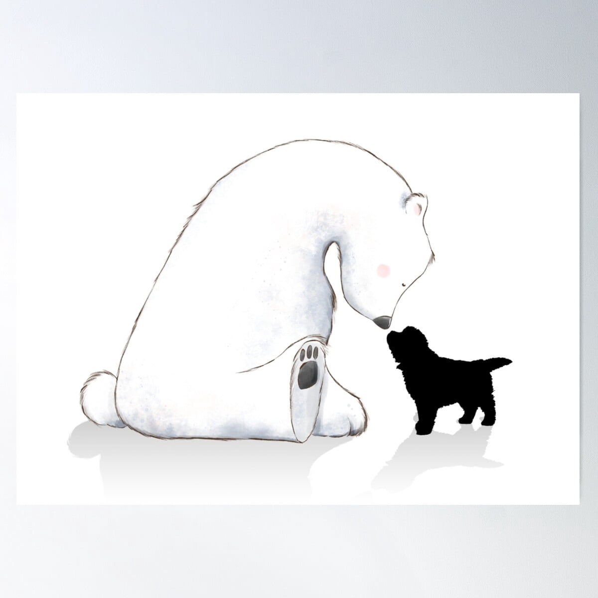 Polar Bear and Pup in the Snow Poster, 12x18 UNFRAMED - Walmart.com
