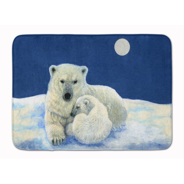 Polar Bears Moonlight Snuggle Machine Washable Memory Foam Mat ...