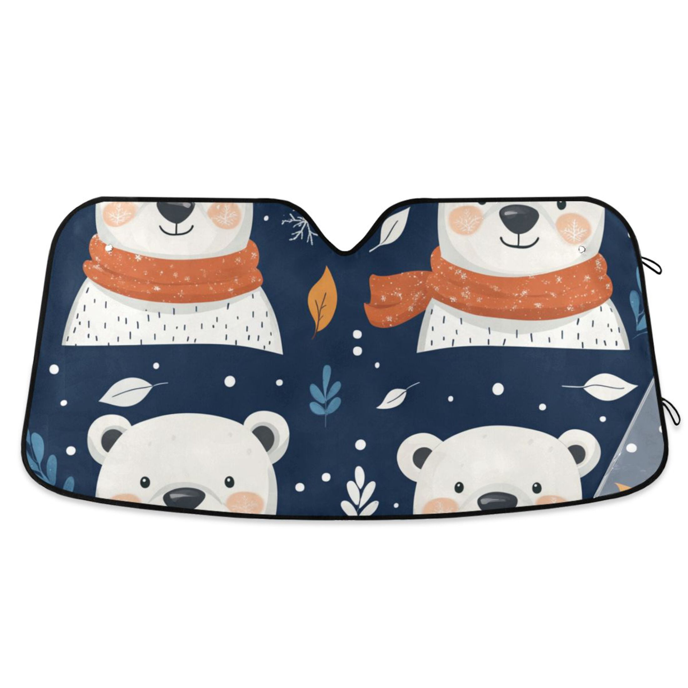 Polar Bears Snow Car Windshield Sun Shade Reflector Sunshade Foldable ...