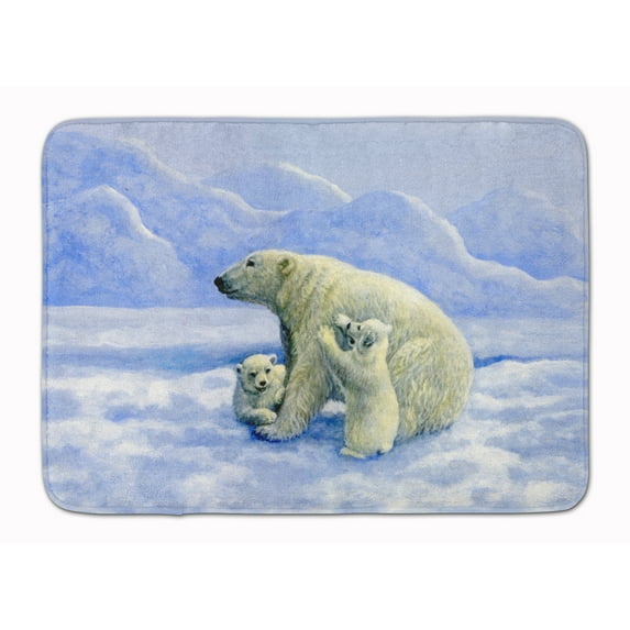 Polar Bears by Daphne Baxter Machine Washable Memory Foam Mat - Walmart.com