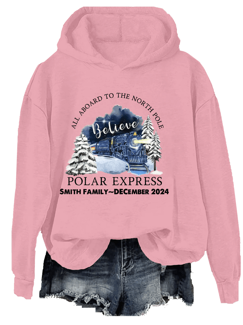 Polar Express Hoodie, All Aboard to The North Pole Polar Express ...