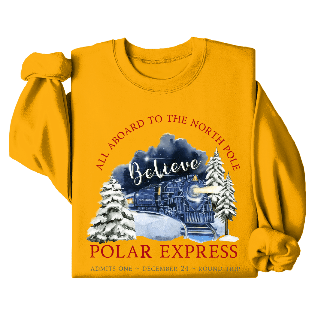 Polar Express Sweatshirt, All Aboard to The North Pole Polar Express ...