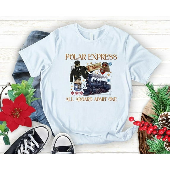 Polar Express Tee: Festive Season Train Design All Size S-5XL - Walmart.com