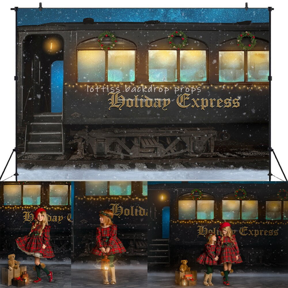Polar Express Train Backdrops Midnight Train Ride Theme Kids Baby ...