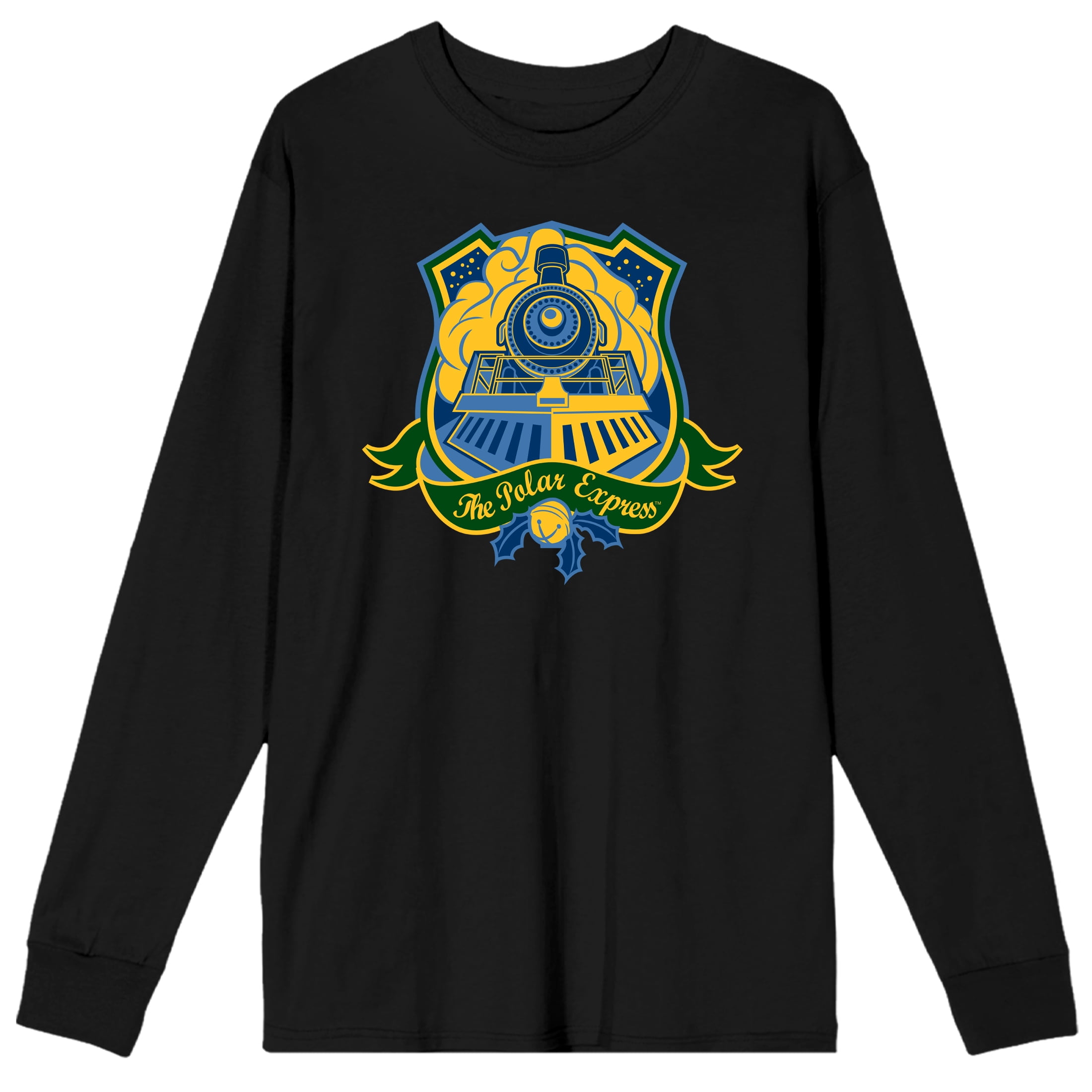 Polar Express Train Crest Men's Black Long Sleeve Shirt-Large - Walmart.com