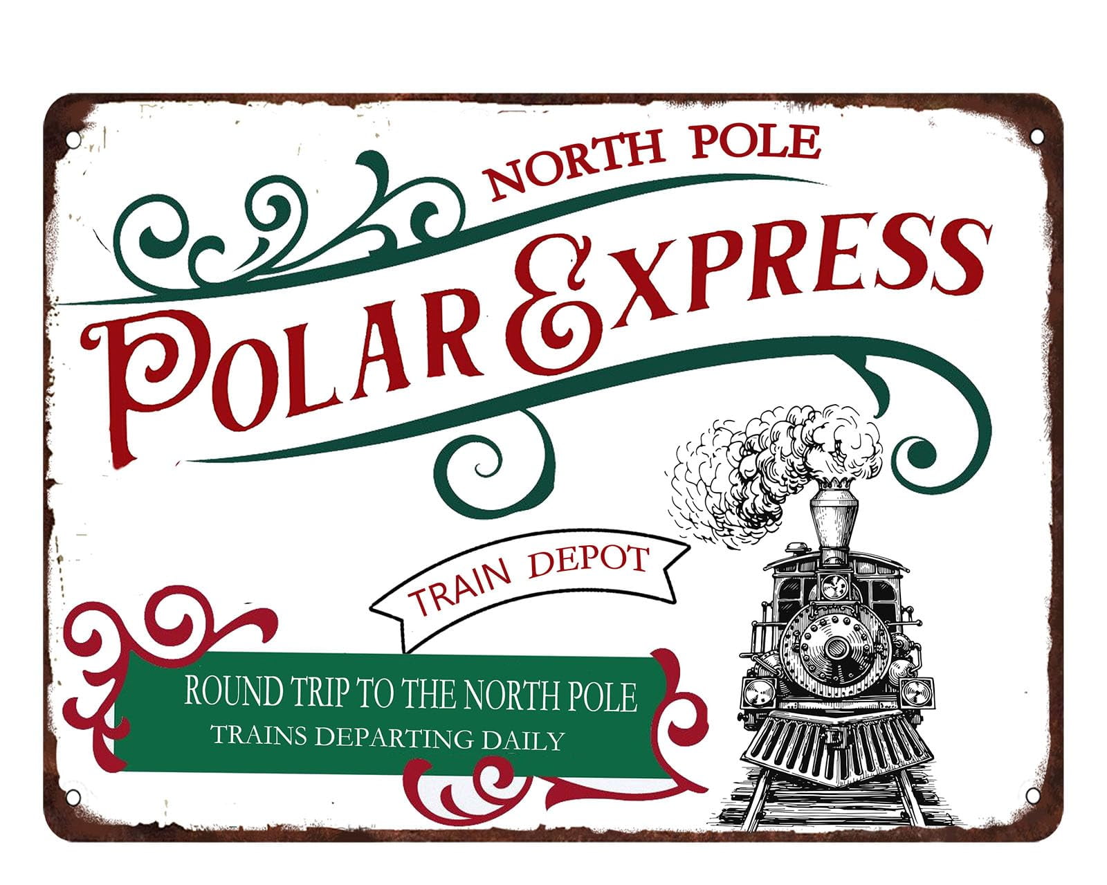 Polar Express Train Depot the North Pole Metal Sign Vintage Retro ...