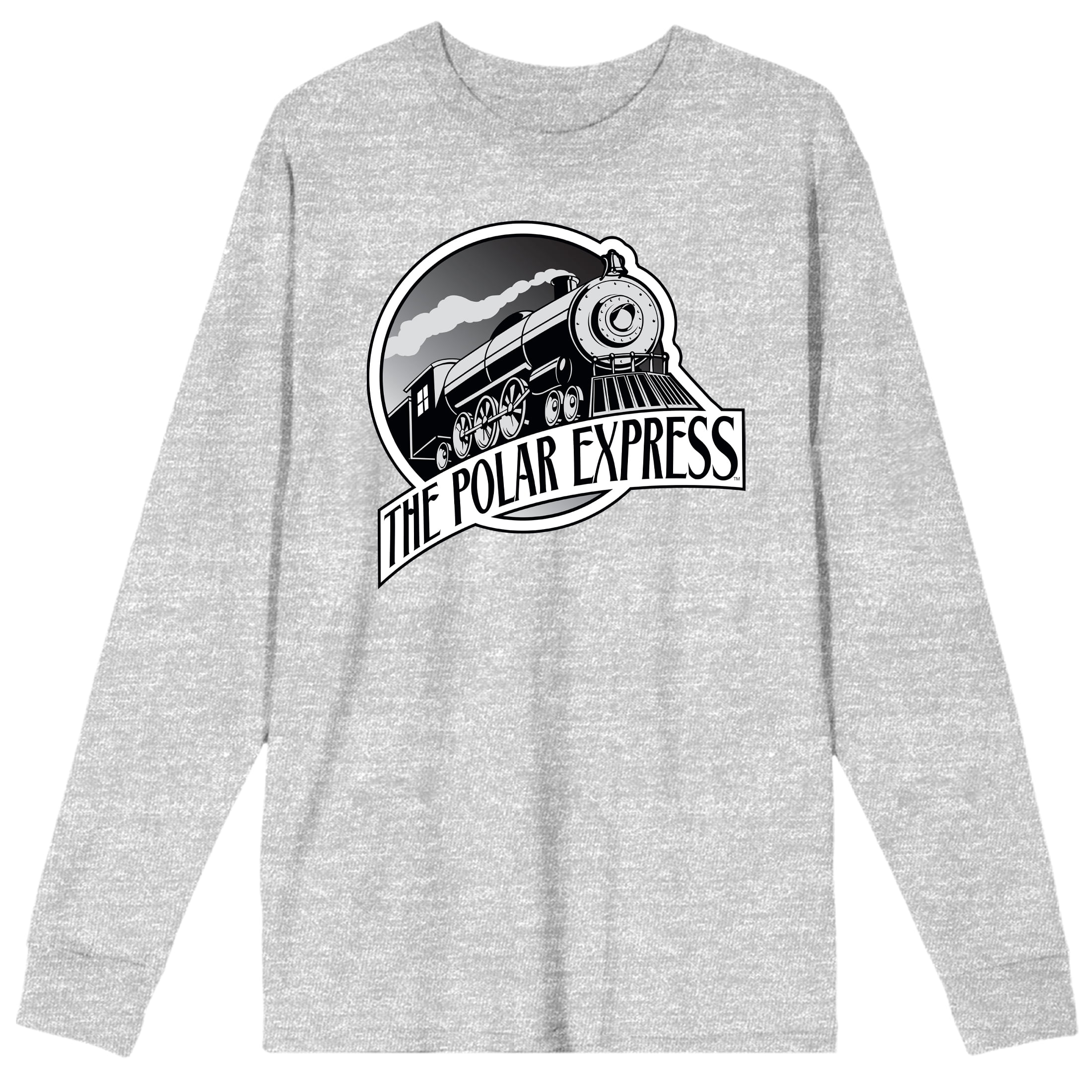 Polar Express Train Logo Men's Athletic Heather Long Sleeve Shirt-3XL ...