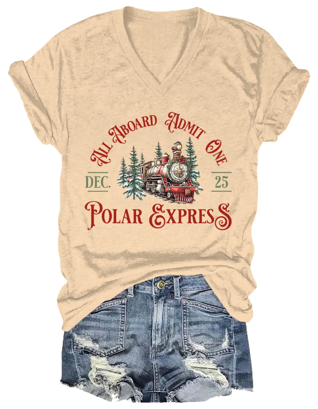 Polar Express V-Neck Shirt, All Aboard to The North Pole Polar Express ...
