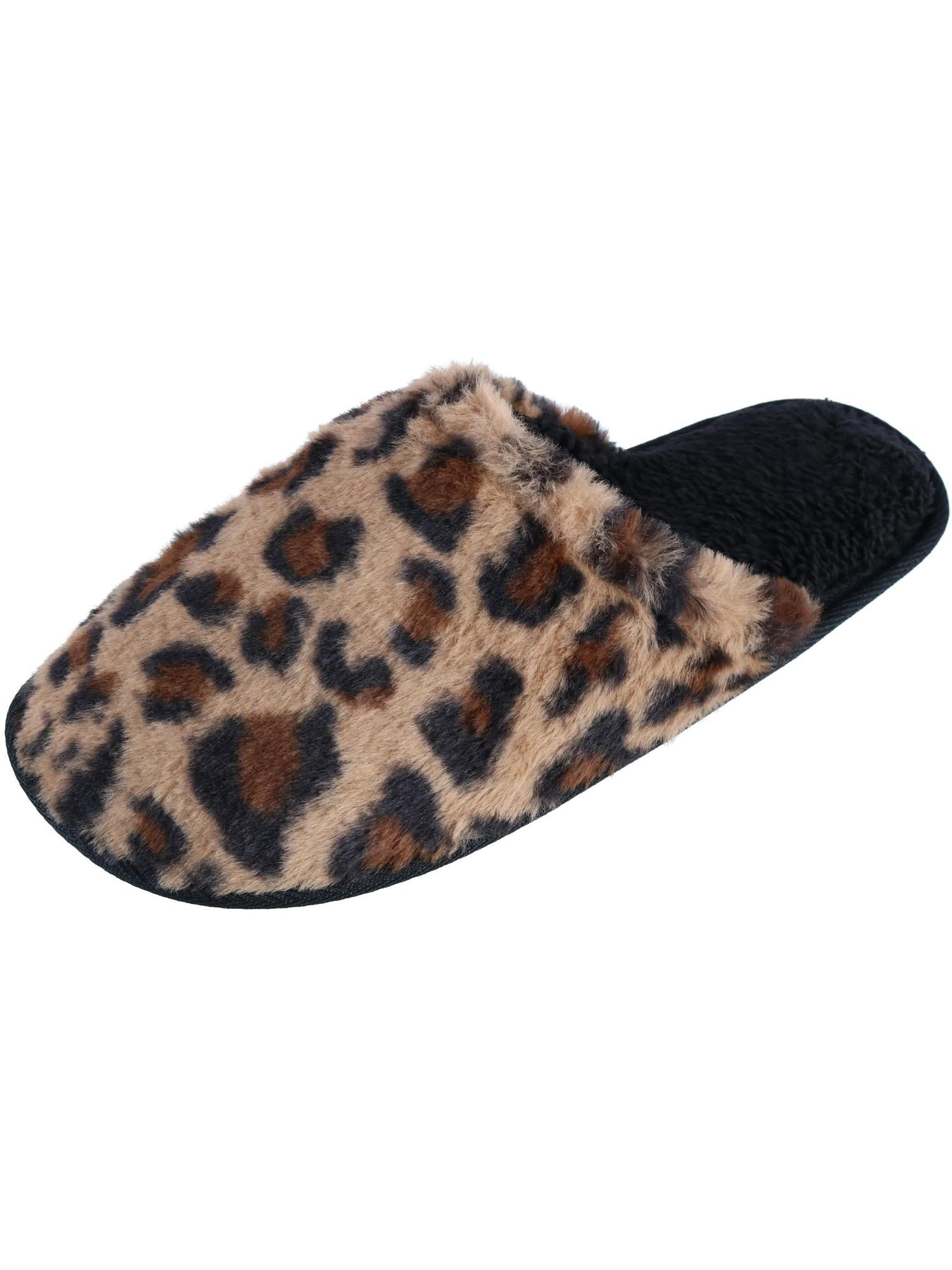 Polar Extreme Leopard Print Sherpa Lined Slippers (Women) - Walmart.com