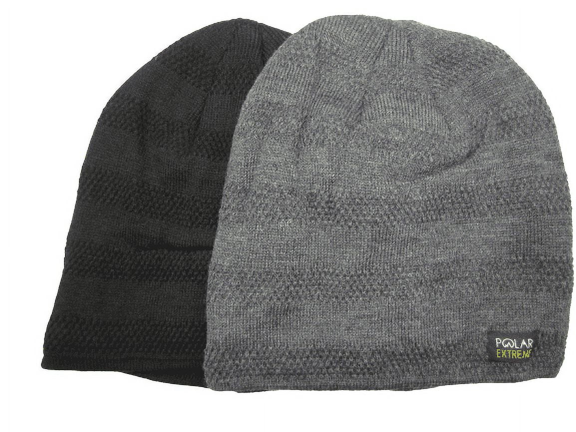 Polar Extreme Men's Insulated Faux Fur Lined Pull Beanie Cap Thermal ...