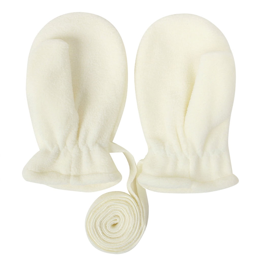 Polar Fleece Mittens with String Plush Gloves for Kids Winter Full ...