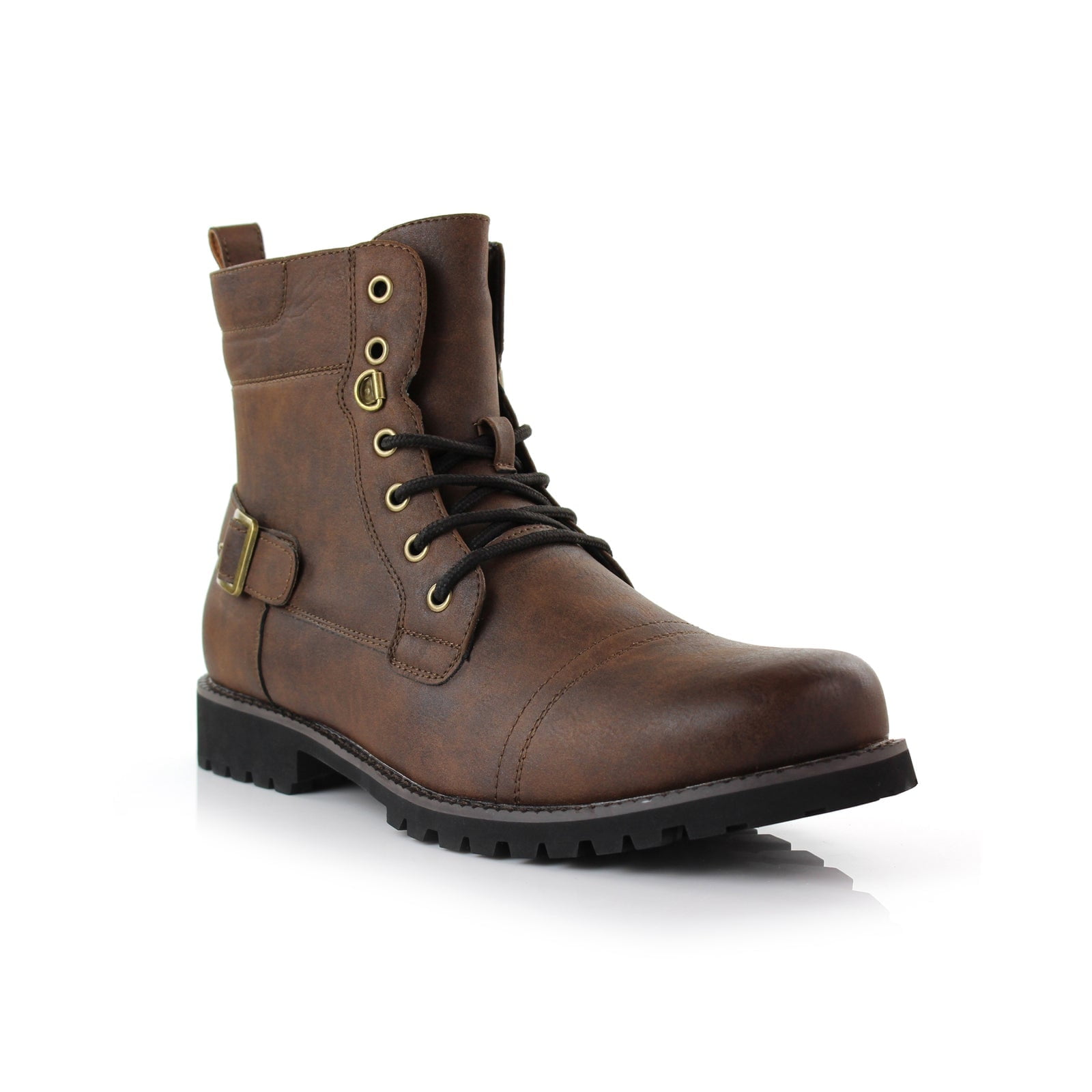 Polar Fox Fabian MPX808006F Mens Fur Lined Leather Cap-Toe Winter Boots ...