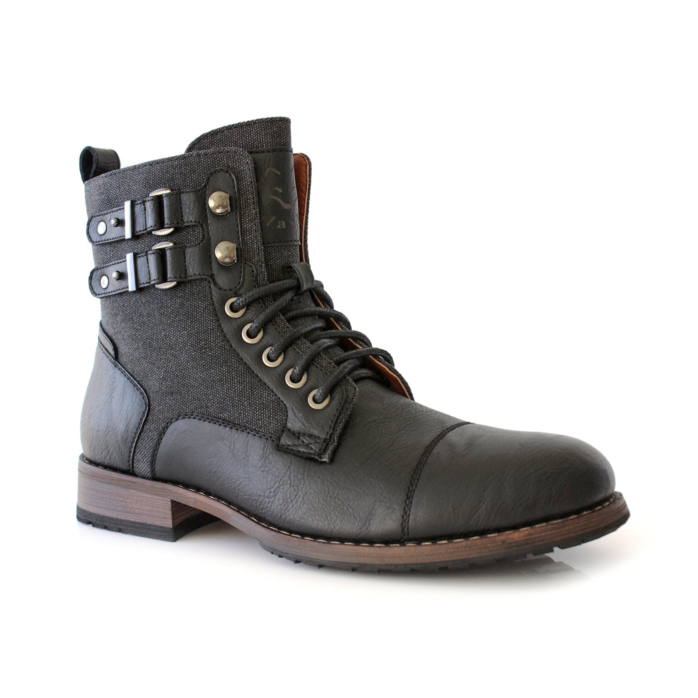 Polar Fox Mitch MPX808576 Mens Casual Cap Toe Boot Combat Zipper Boots ...