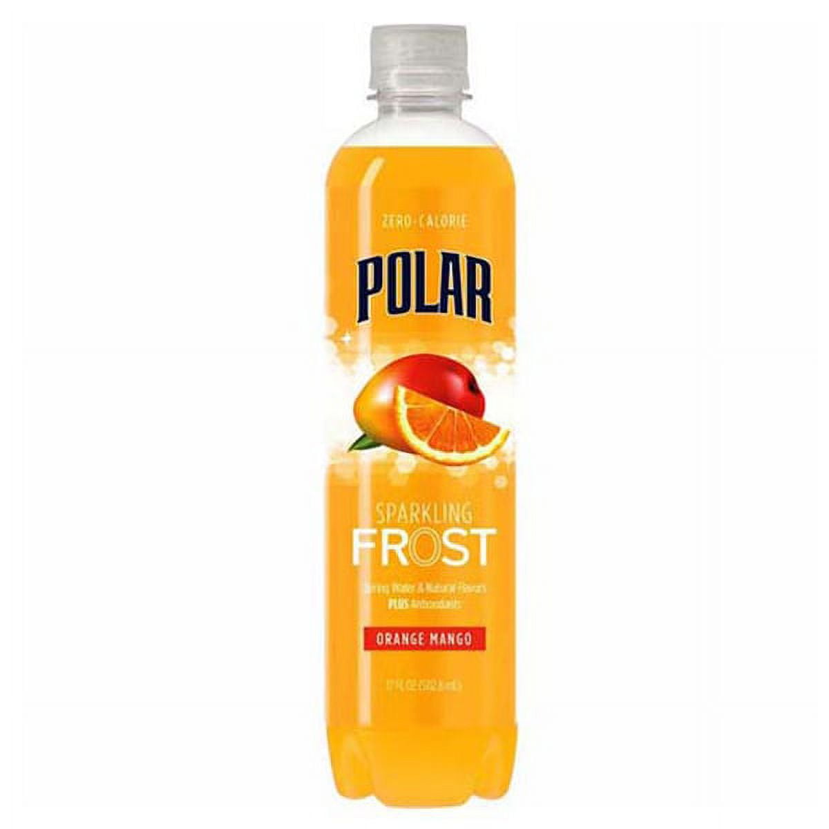 Polar Frost Orange Mango Sparkling Water 17 oz Bottles - Pack of 12 ...