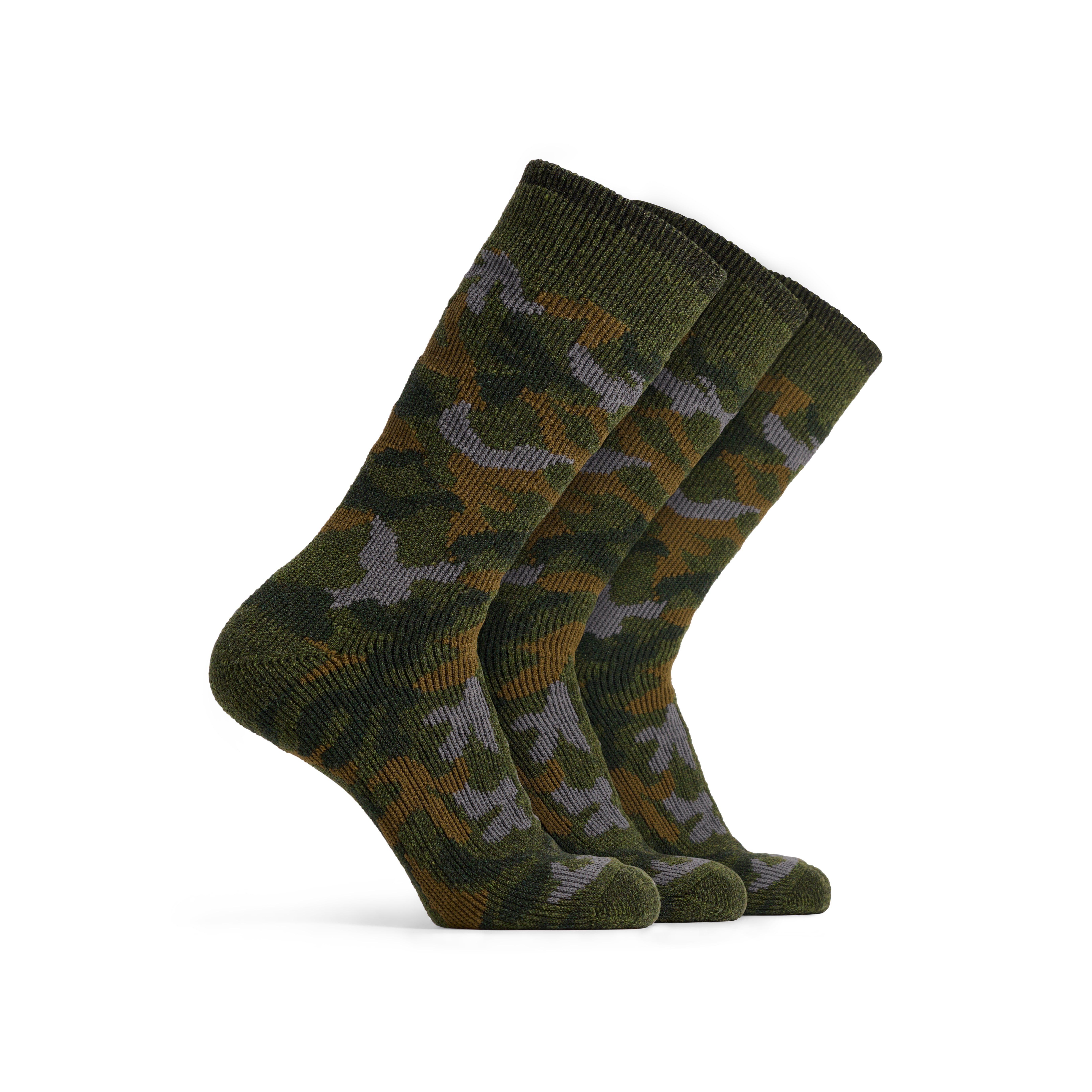 Polar Heat Nanuuq Wool Crew Socks, Cushioned Socks for Men, Khaki, 3 ...