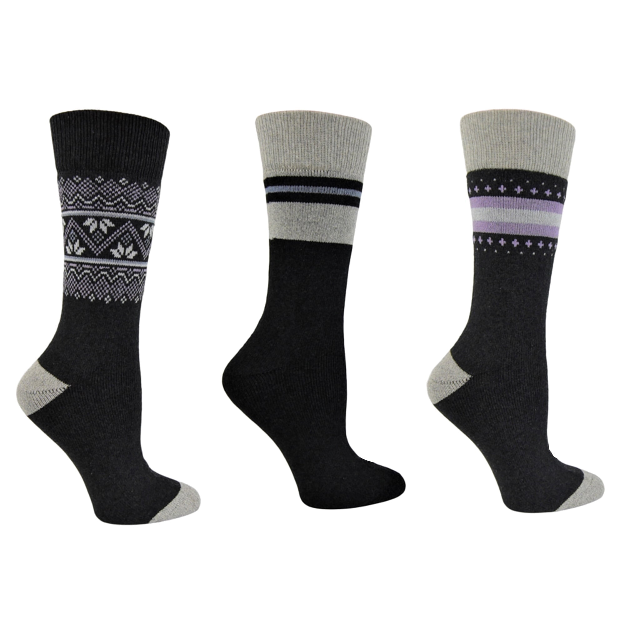 Polar Heat Women’s Winter Weight Cotton Socks, 3 Pack Thermal Crew ...