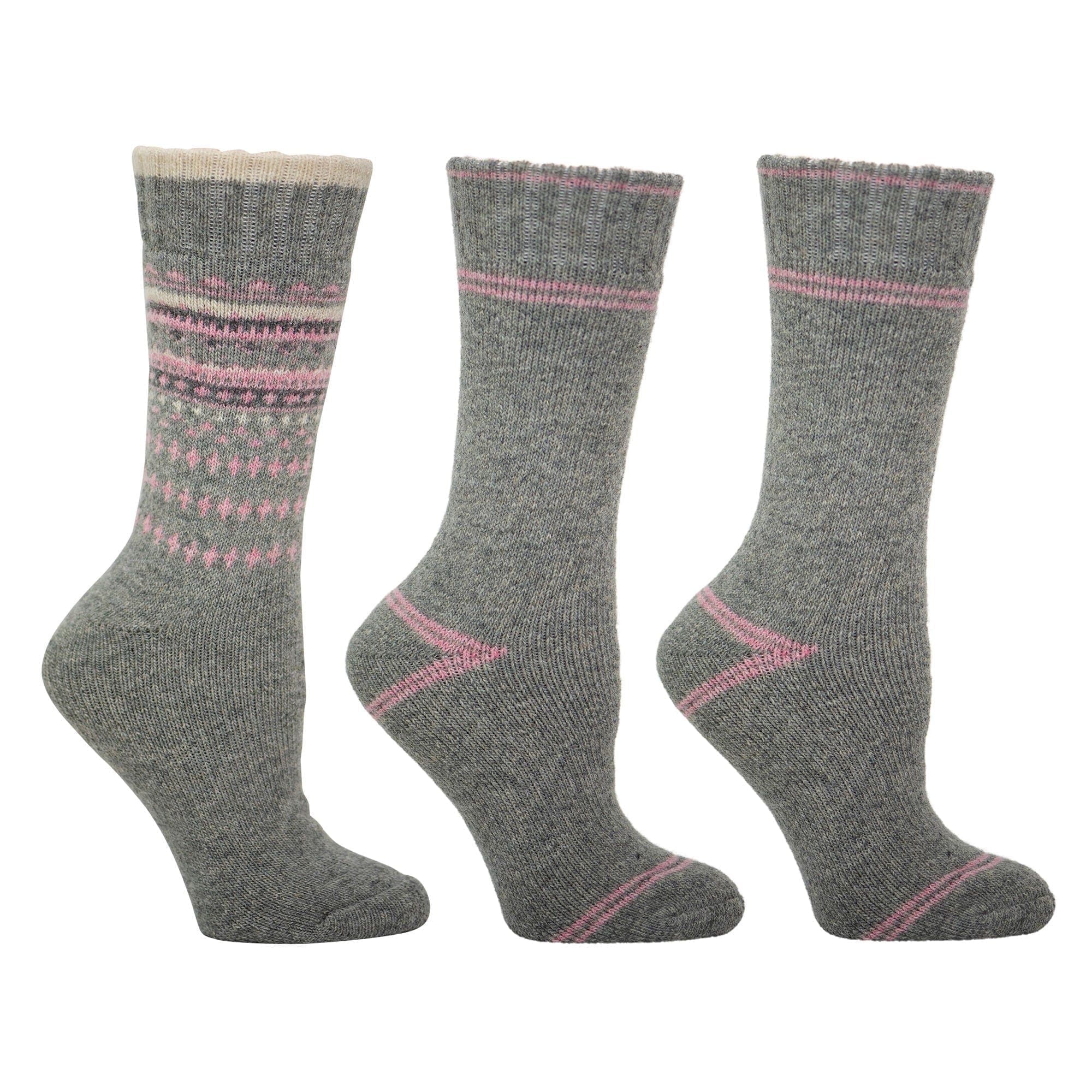 Polar Heat Women’s Winter Weight Wool Socks, 3 Pack Cozy Thermal Socks ...