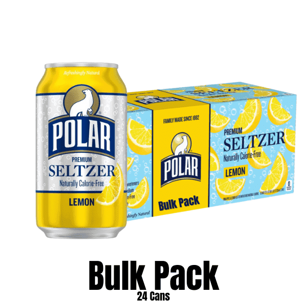 Polar Lemon Premium Seltzer, 12 fl oz, 24 Cans - Walmart.com