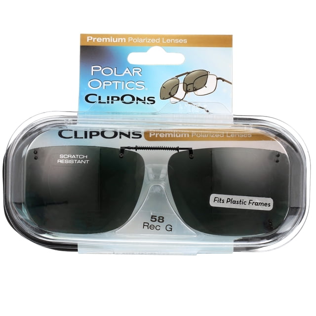 Polar Optical Optics Unisex RECG 58 GRY ClipOns Sunglasses Gray ...