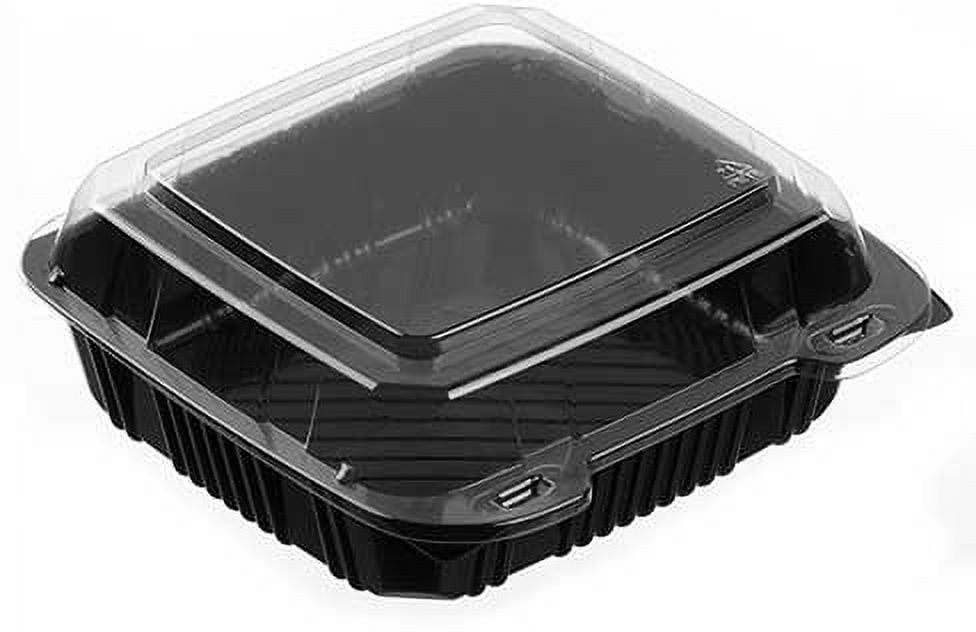 Polar Pak PETE Black Base Clear Lid Clamshell, 8 x 8 inch -- 200 per ...