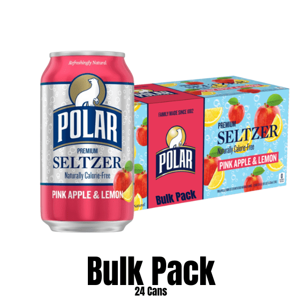 Polar Premium Seltzer, Crisp Pink Apple & Zesty Lemon - 24 Pack (12 fl ...