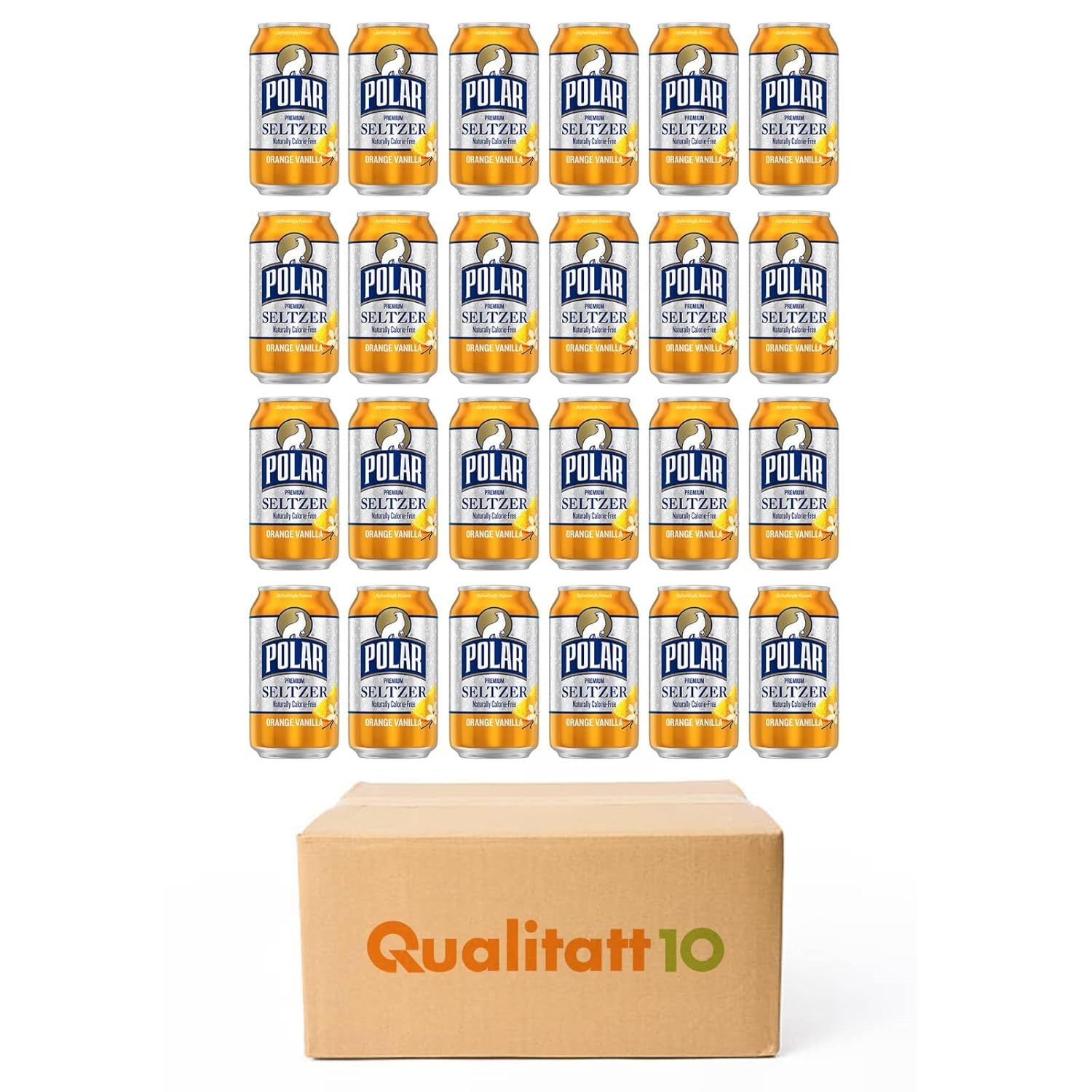 Polar Premium Seltzer Sparkling Water Orange Vanilla 12 fl oz 24 Pack ...