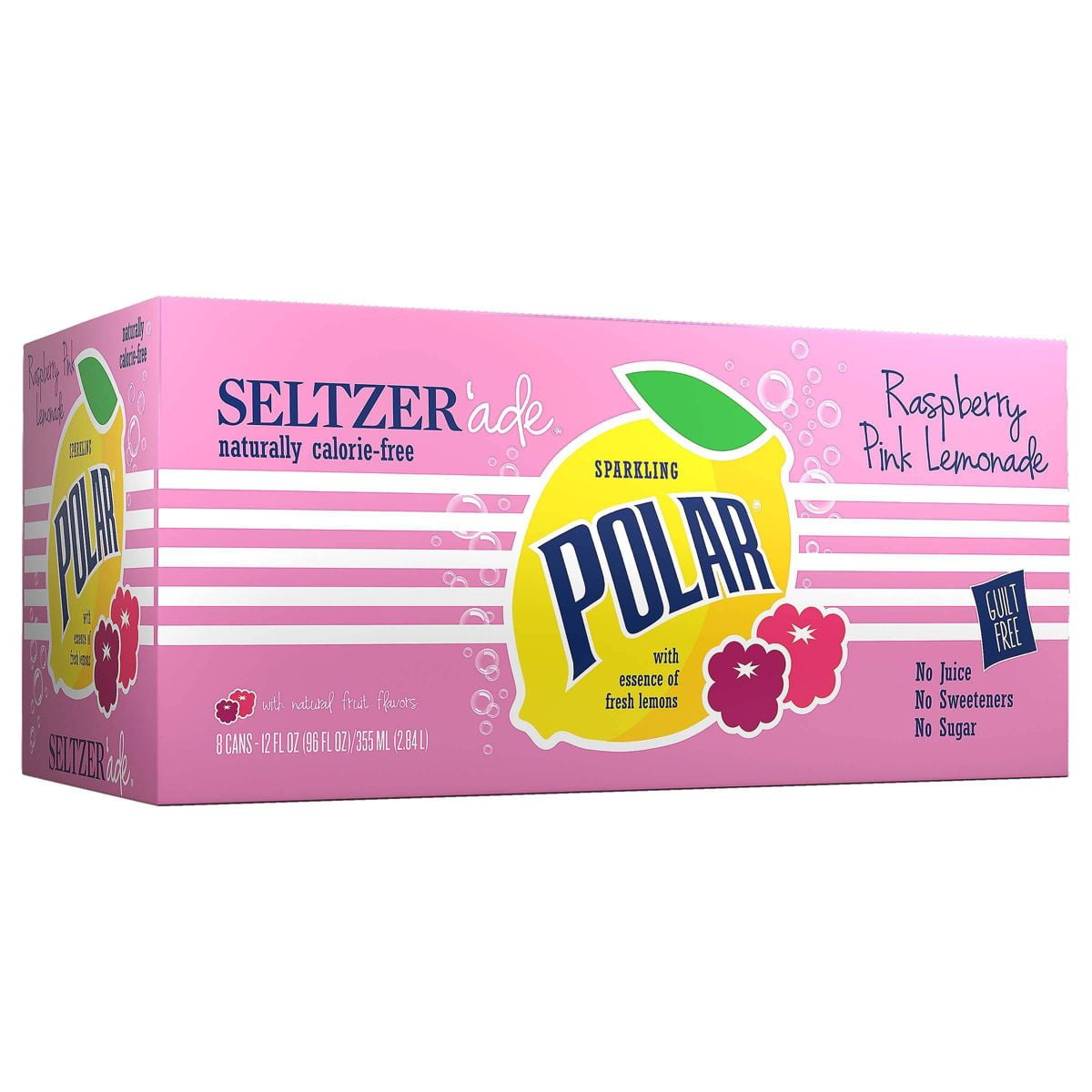 Polar Seltzer Raspberry Pink Lemonade - 8pk/12 fl oz Cans - Walmart.com