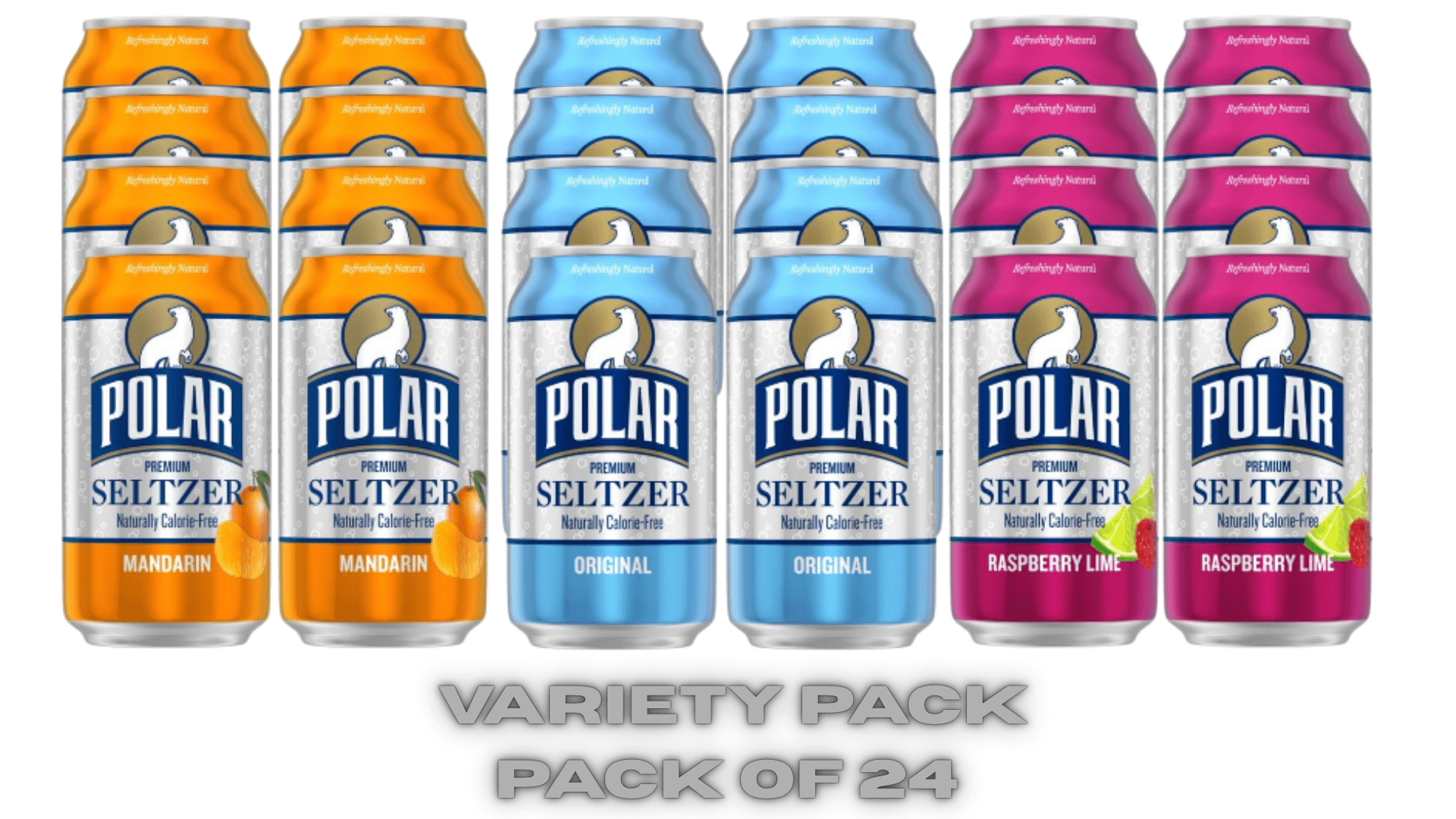 Polar Seltzer Variety Pack – 24 Cans (12 fl oz Each), Mandarin ...