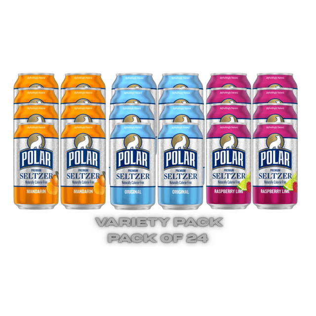 Polar Seltzer Variety Pack – 24 Cans (12 fl oz Each), Mandarin ...