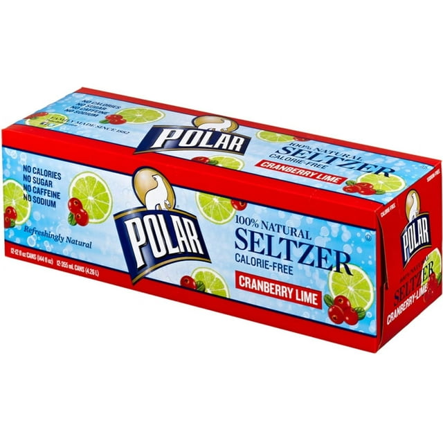 Polar Seltzer Water, Cranberry Lime, 12 Fl Oz, 12 Count - Walmart.com