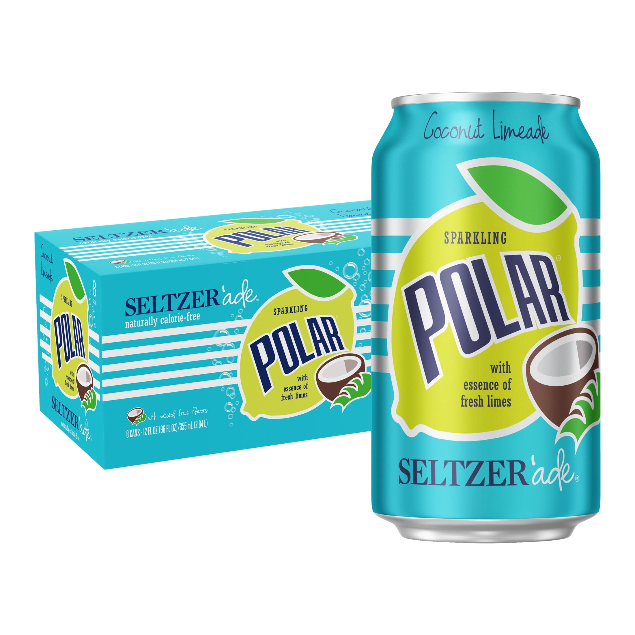 Polar Seltzer'ade Zero Calorie Drink, Coconut Limeade Sparkling Water ...
