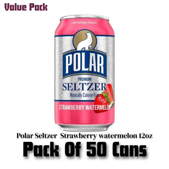 Polar Strawberry Watermelon Seltzer Water, 12 fl oz Cans, 50-Pack ...