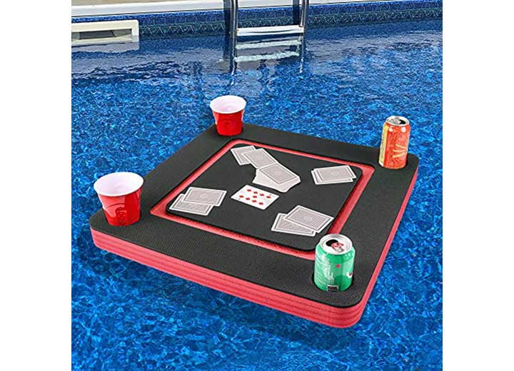 Polar Whale Floating Game or Card Table Red and Black Tray for Pool or ...