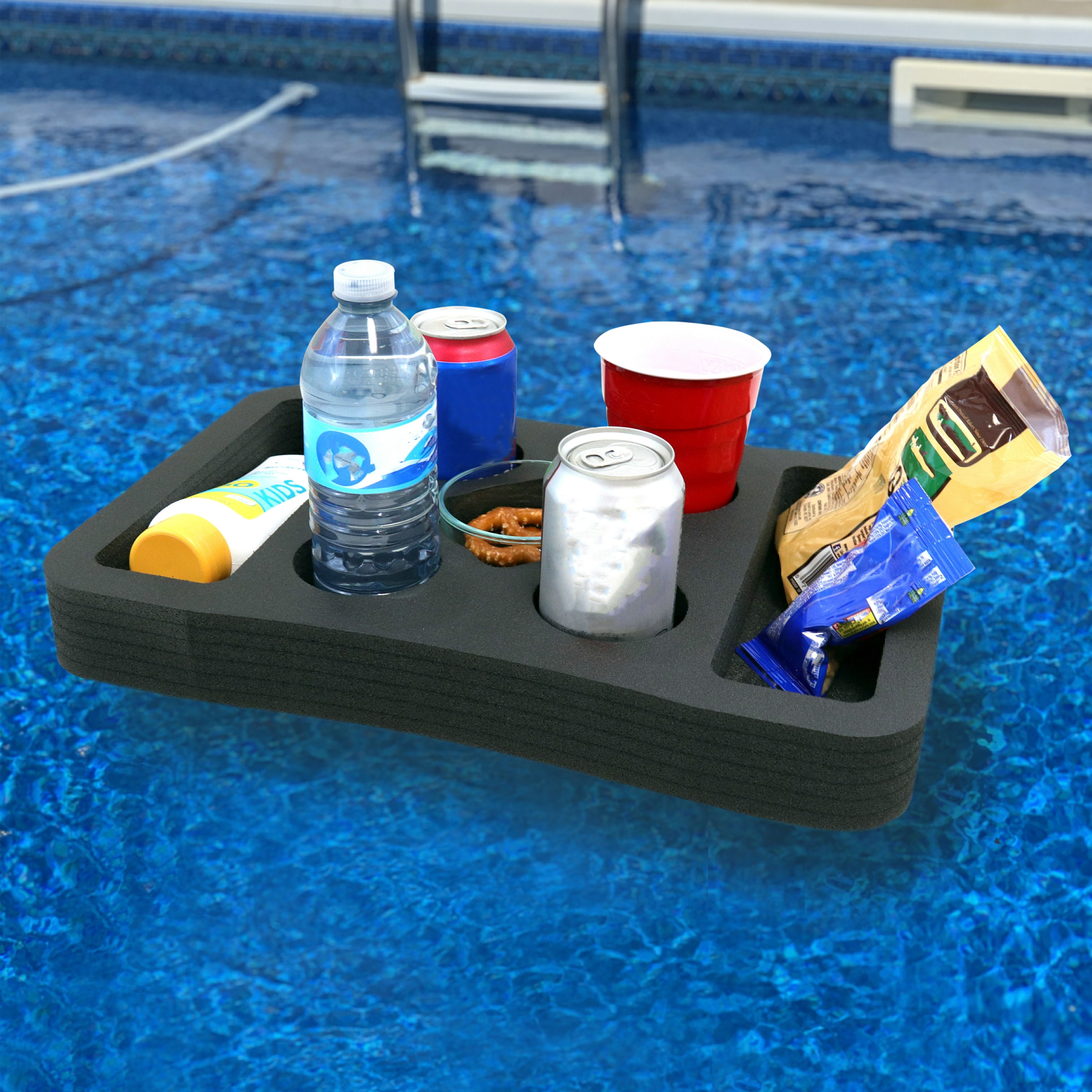 Polar Whale Floating Pool Floatie Refreshment Tray 17.5In with Drink ...
