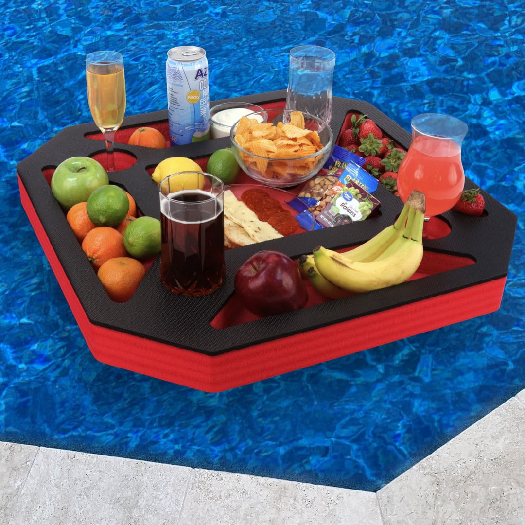 Polar Whale Floating Refreshment Tray, Red and Black, 2Ft Wide for Pool ...