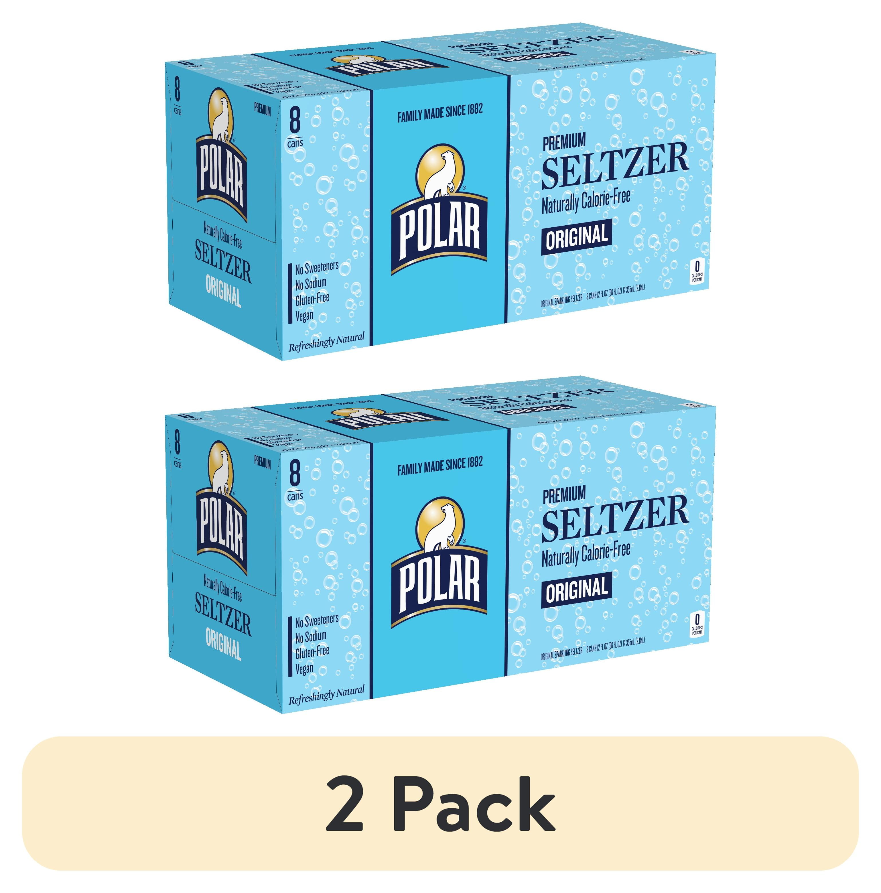 (2 pack) Polar Zero Calorie Original Sparkling Seltzer Water, 12 fl oz, 8 Pack Cans - Walmart.com