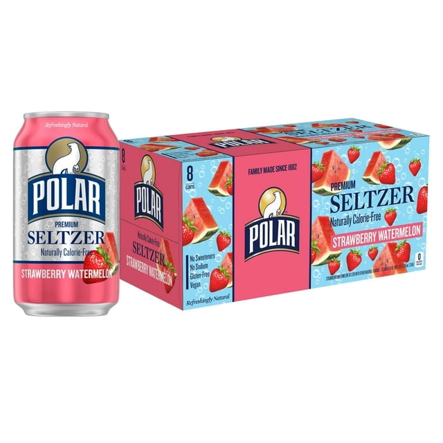 Polar Zero Calorie Strawberry Watermelon Sparkling Seltzer Water, 12 fl oz, 8 Pack Cans 1 Count ...
