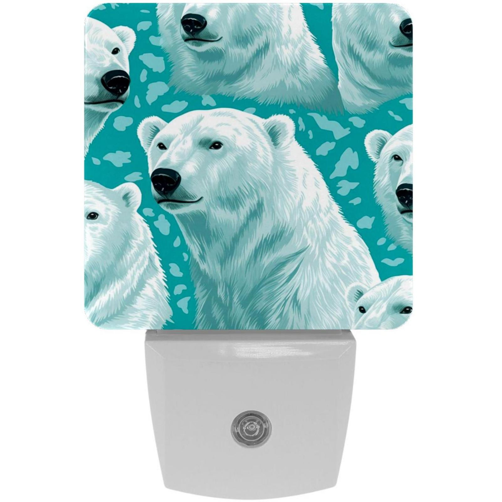 Polar bear LED Square Night Lights- Modern and Energy Efficient Bedside ...