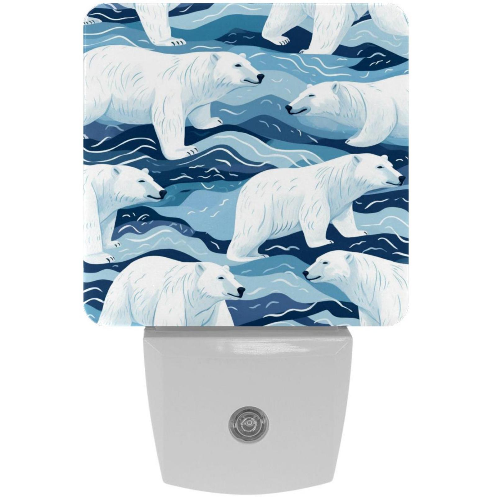 Polar bear LED Square Night Lights - Portable and Stylish for Bedroom ...