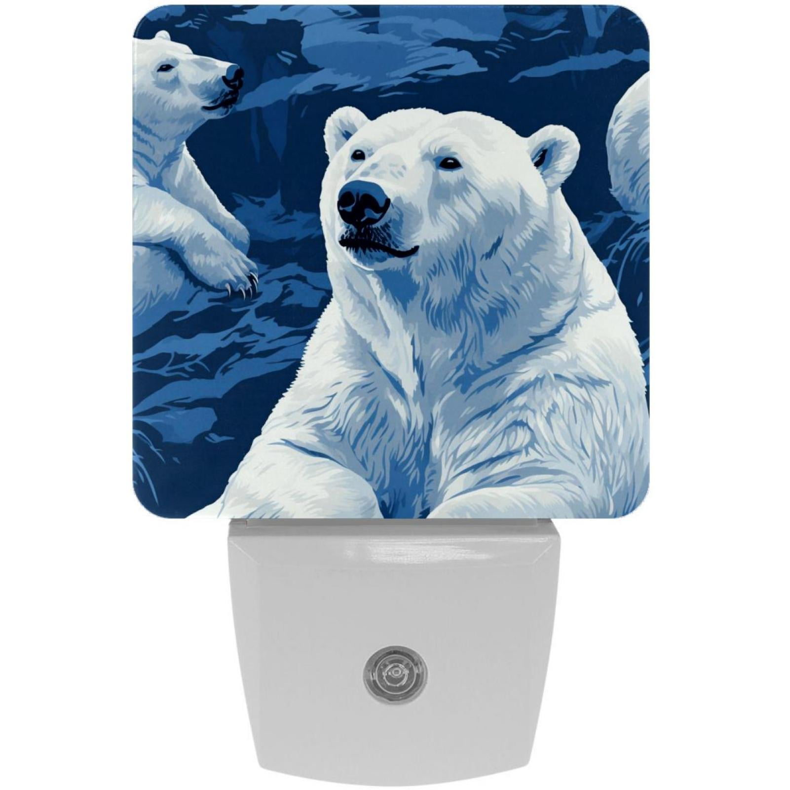 Polar bear LED Square Night Lights - Portable and Stylish for Bedroom ...