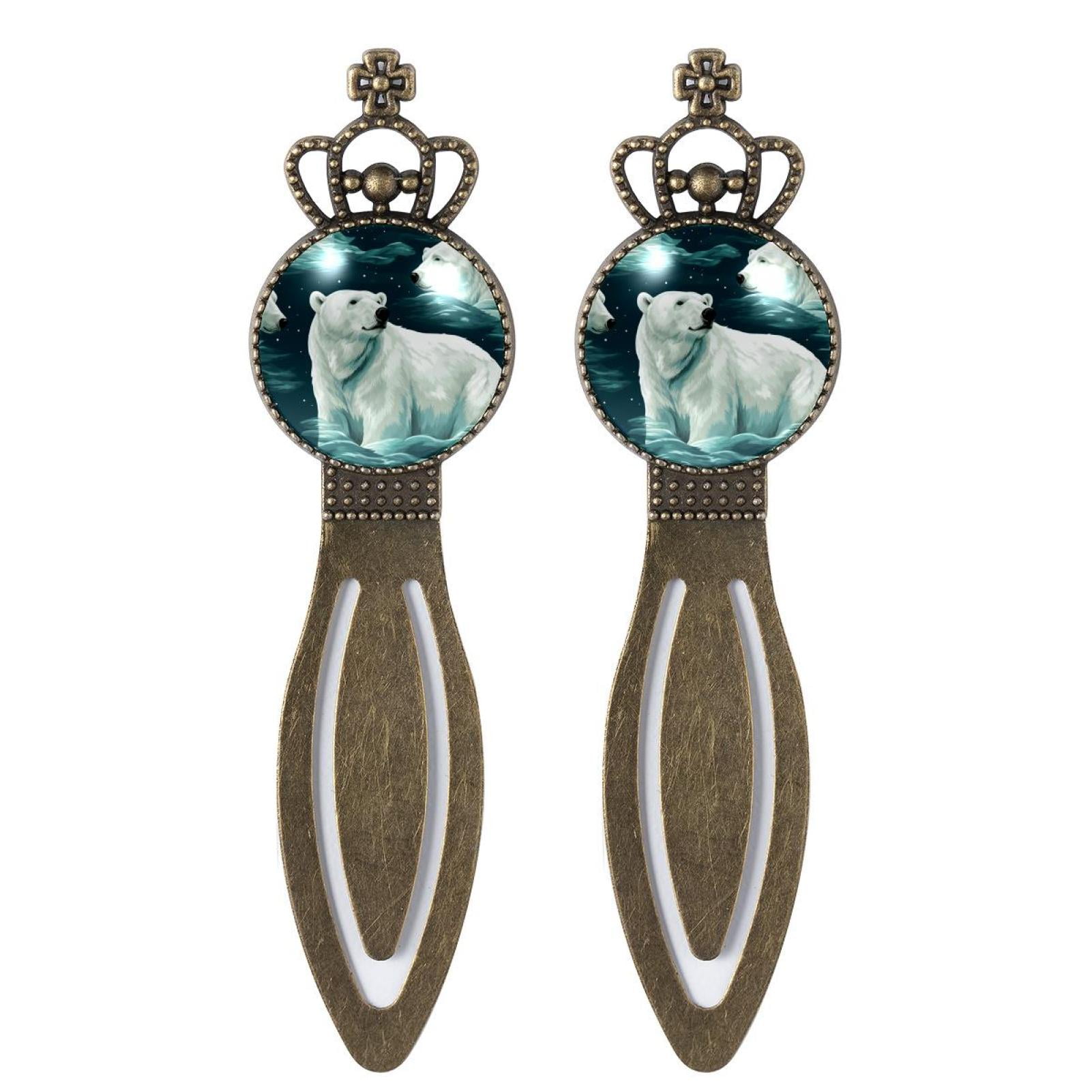 Polar bear Vintage Copper Crown-Shaped Bookmarks Made of Stainless ...