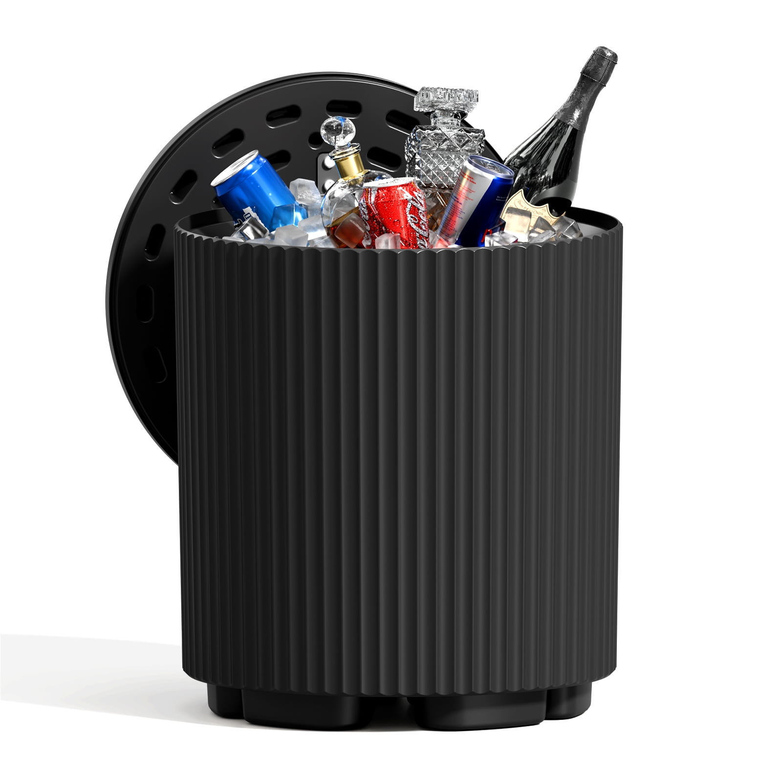 PolarcoForgeco 2-in-1 Portable Ice Bucket Cooler Table, Outdoor Ice ...