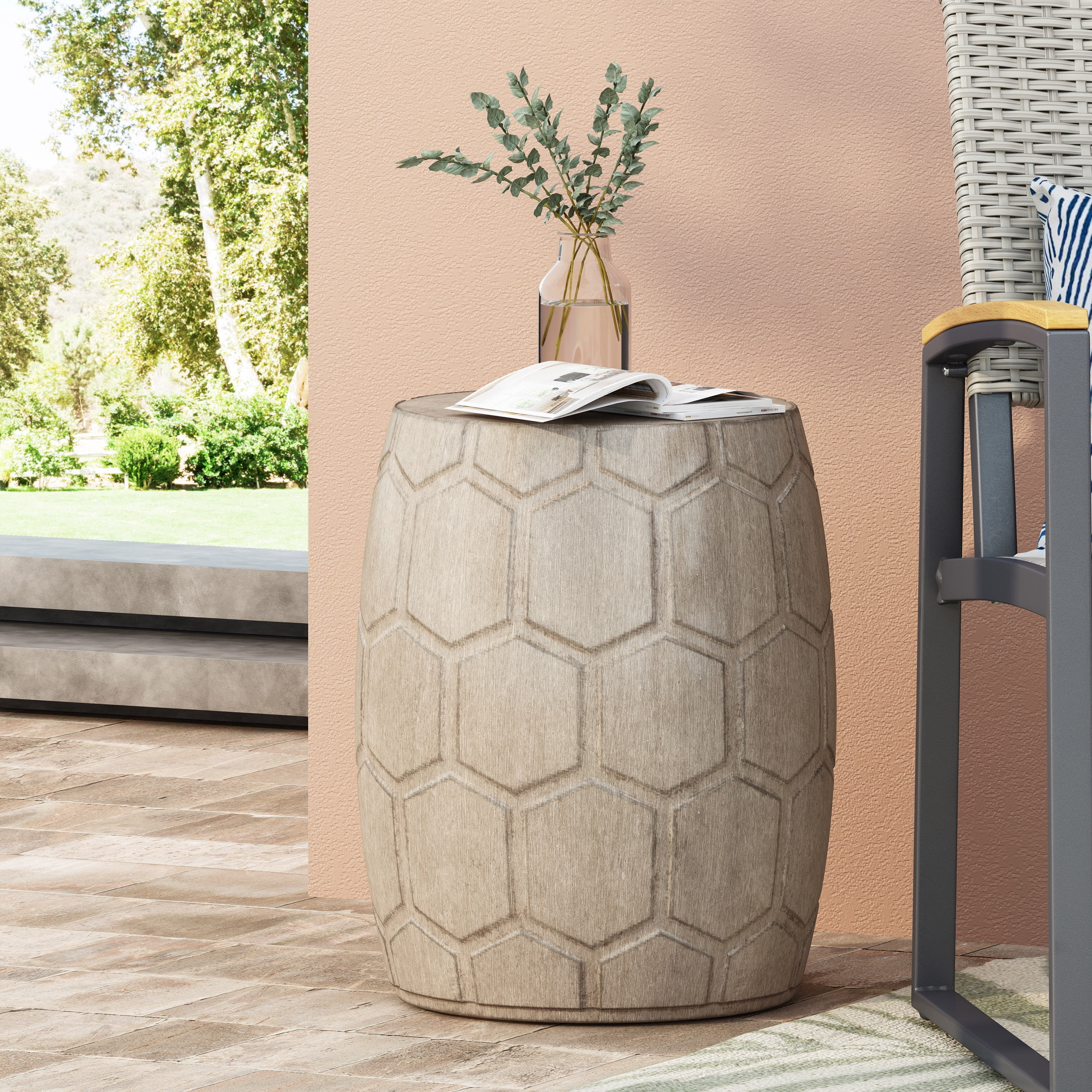 PolarcoForgeco Outdoor Table Lightweight Concrete Side Table Turtle ...