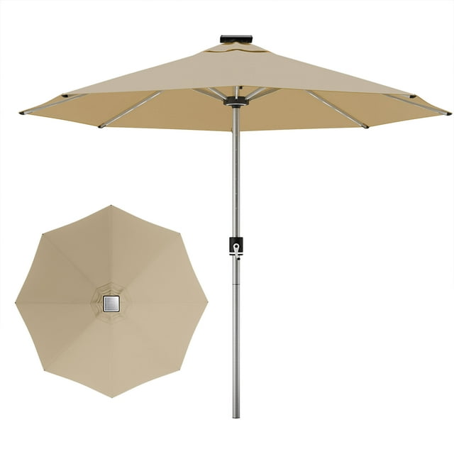 PolarcoForgeco Patio Umbrella with LED Lights Remote Control UV ...