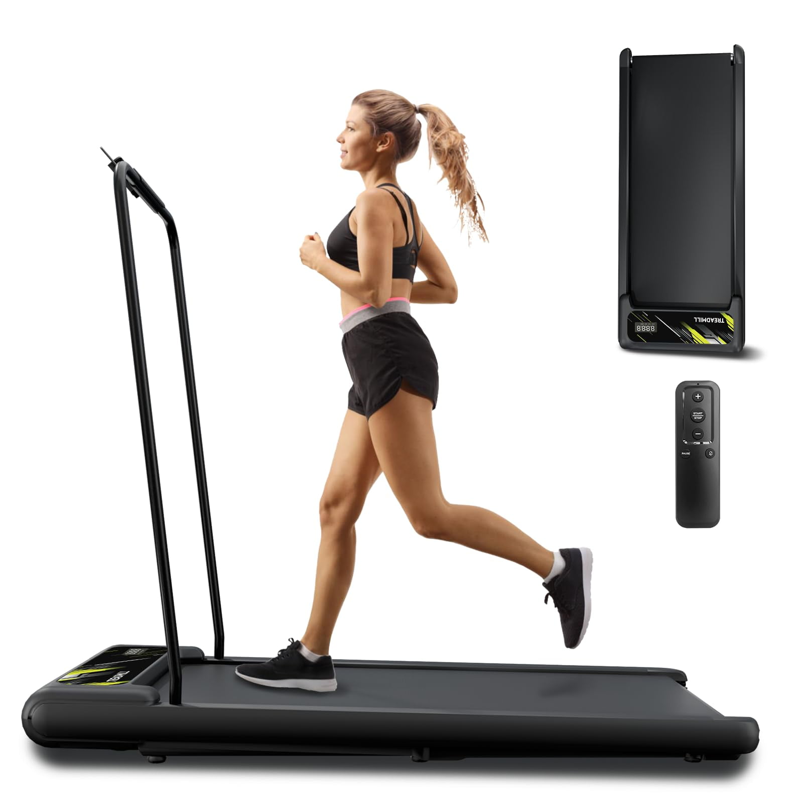 PolarcoForgeco Walking Pad Treadmill with Handle, 2.5 HP Under Desk ...