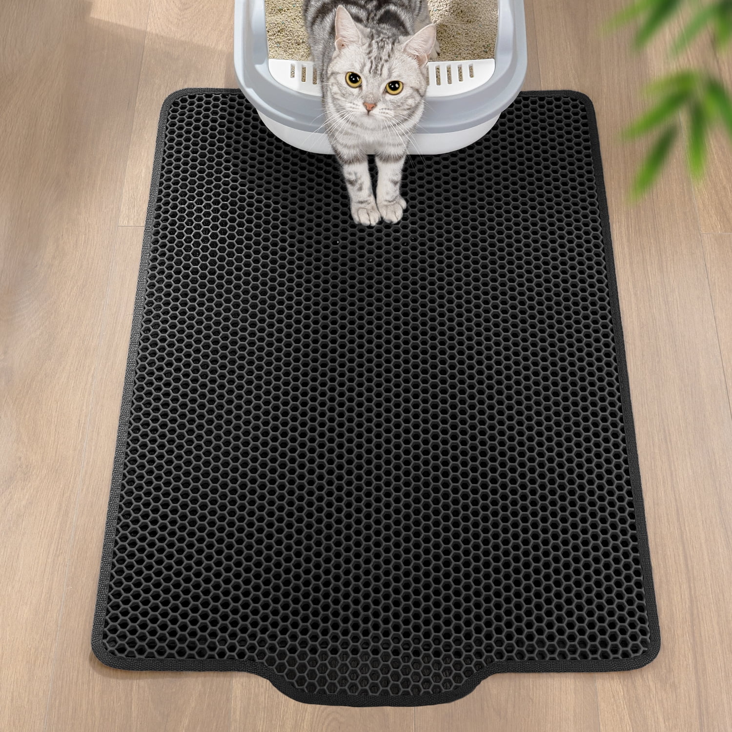 Conlun Cat Litter Mat Litter Trapping Mat, Double Layer Honeycomb ...