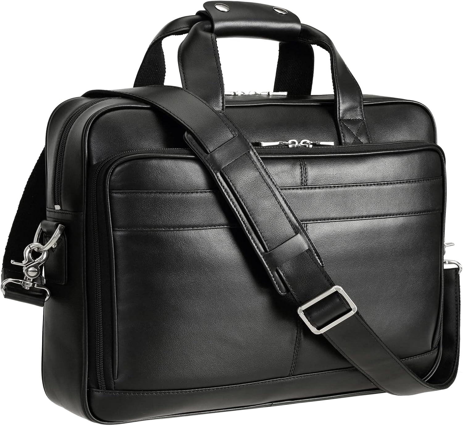 Polare Full Grain Leather 16.5'' Laptop Bag Briefcase for Men Business ...